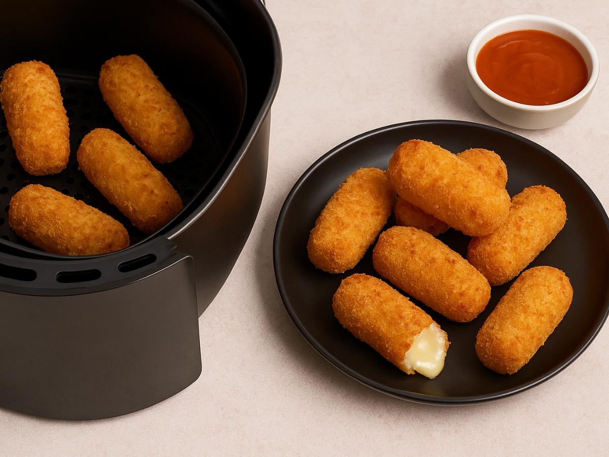 Κασεροκροκέτες στο Air Fryer Χωρίς Τηγάνι: Εύκολες, Τραγανές και ...