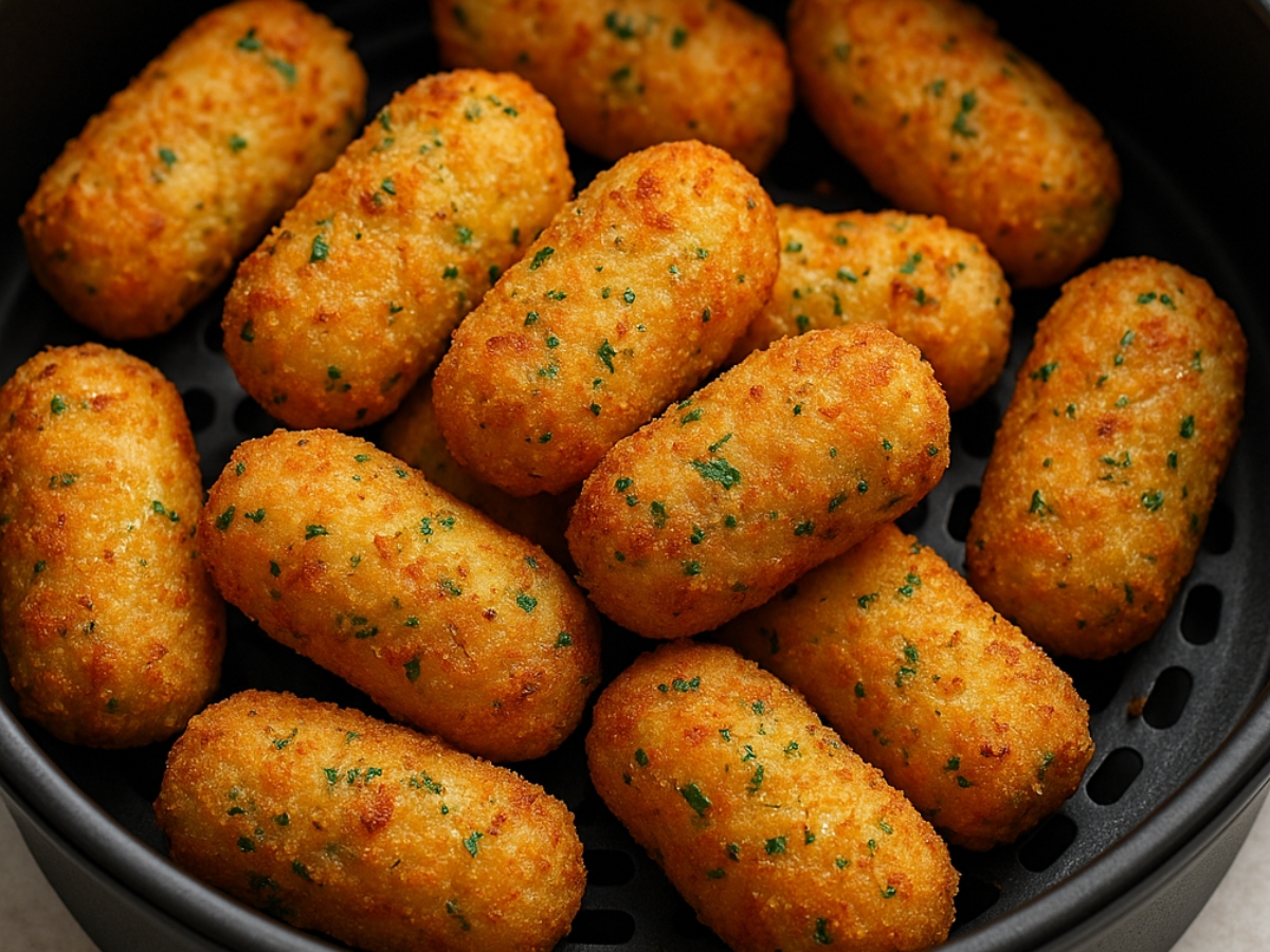 Κροκέτες πατάτας με τυρί και μυρωδικά στο air fryer - Airfryers.gr