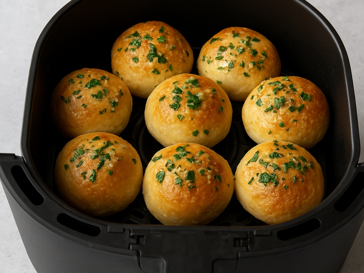 Σκορδοψωμάκια με βούτυρο και μαϊντανό στο Air Fryer - Airfryers.gr