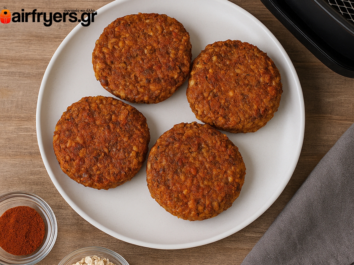Μπιφτέκια Φακής με Πάπρικα και Βρώμη στο Air Fryer: Η πιο εύκολη ...