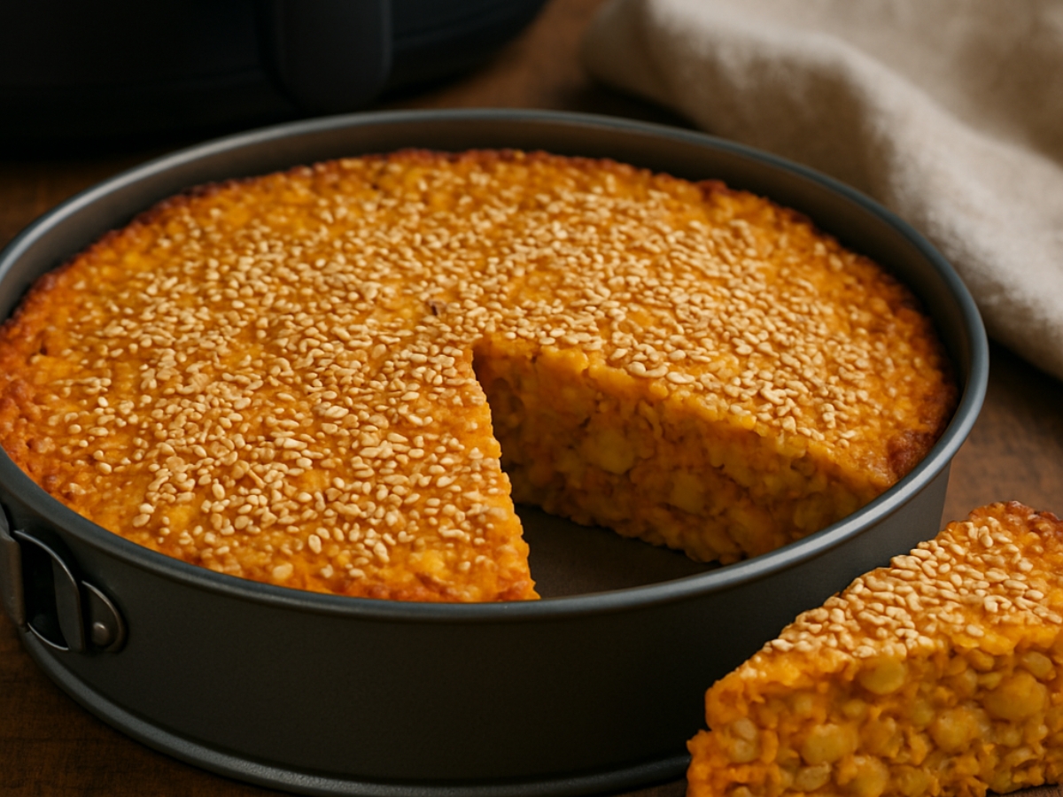 Ρεβιθόρυζο “πίτα” σε φόρμα στο air fryer – vegan και διαφορετικό ...
